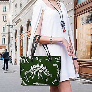 Womens Handbag Dinosaurs Skeleton Leather Tote Bag Top Handle Satchel Bags For Lady