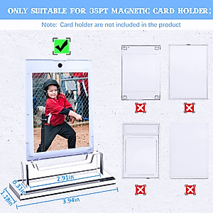 4 Pack Magnetic Card Holder Base Trading Card Stand Protector Card Sleeves Protector Case Base for Trade Card Holder Case Standard Cards, Baseball Card Display (Fits 130PT Magnetic Card Holder)