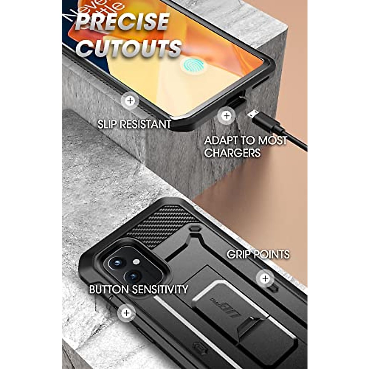 SUPCASE Unicorn Beetle Pro Series Case Designed for OnePlus 9 5G (NA Version Model:LE2115), Full-Body Rugged Holster Case with Built-in Screen Protector (Black)