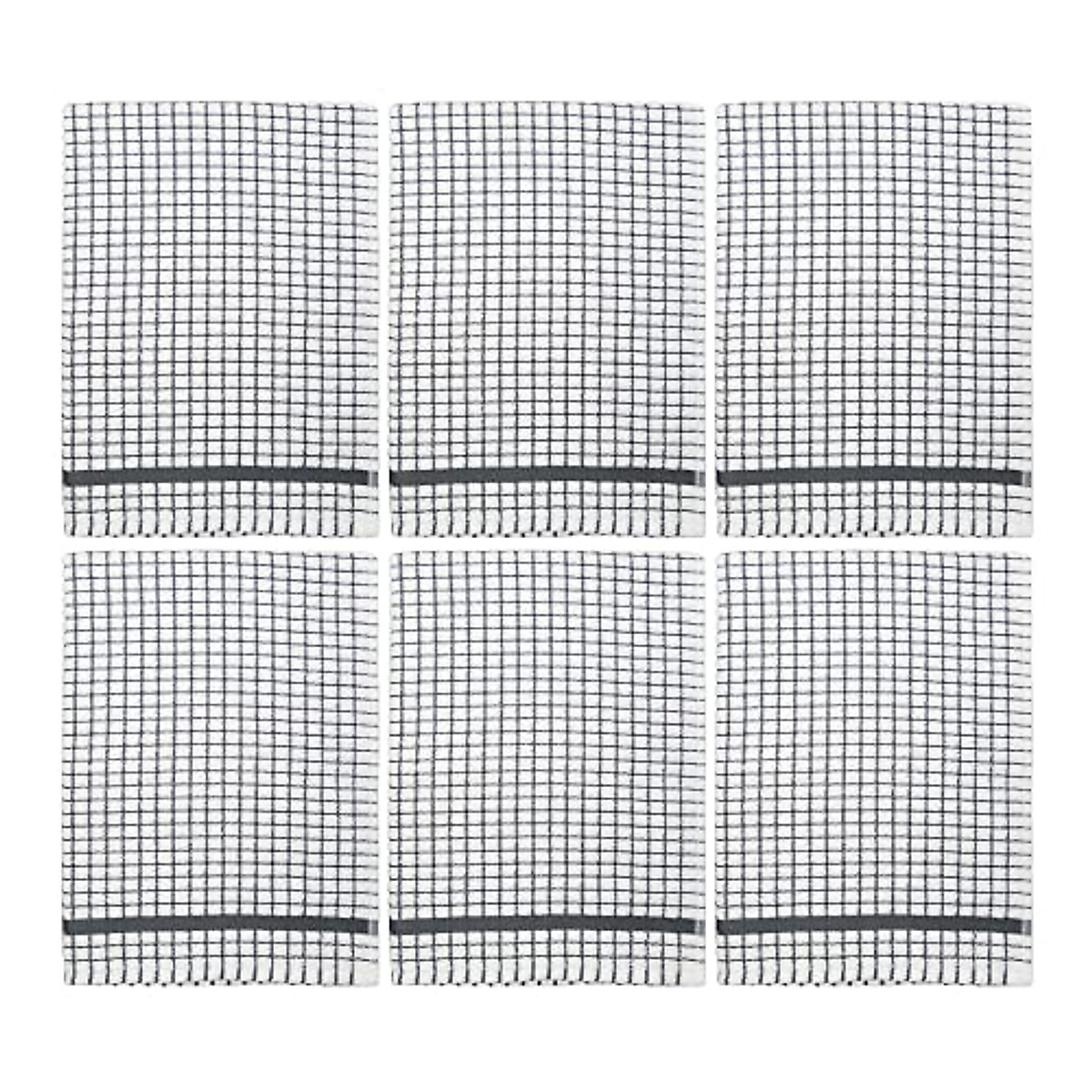 Poli-Dri Cotton Tea Towel (Charcoal Gray, 6-Pack)