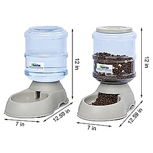 BLUERISE Dog Water Bowl Dispenser 100% BPA-Free Automatic Dog Feeder Gravity Refill Easily Clean Self Feeding Cat Water Dispenser for Small Large Pets Puppy Kitten Rabbit Bunny