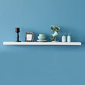 WELLAND New Chicago Floating Shelf, White Floating Wall Shelf Ledge Shelf, 60-inch, White