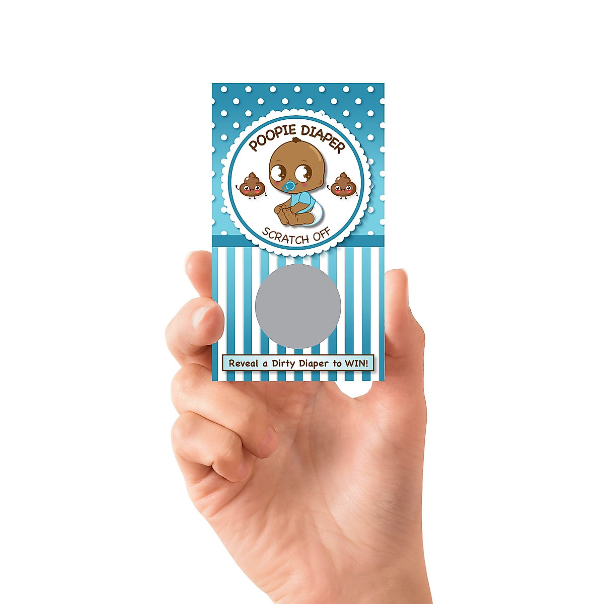 Poopie Diaper Boys Baby Shower Scratch Off Cards 1 - (30 Cards) - Baby Shower Game Scratch Off Tickets - Baby Shower Raffle Tickets - Baby Shower Door Prize - Scratch & Win for Boys Baby Shower