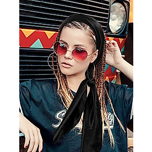 Codream Fashion Satin Square Head Scarf: 35 inch Lightweight Silk Like Neck Scarfs Vintage Hair Sleeping Wrap - Luxury Hair Bandana Designer Neckerchief for Ladies Women