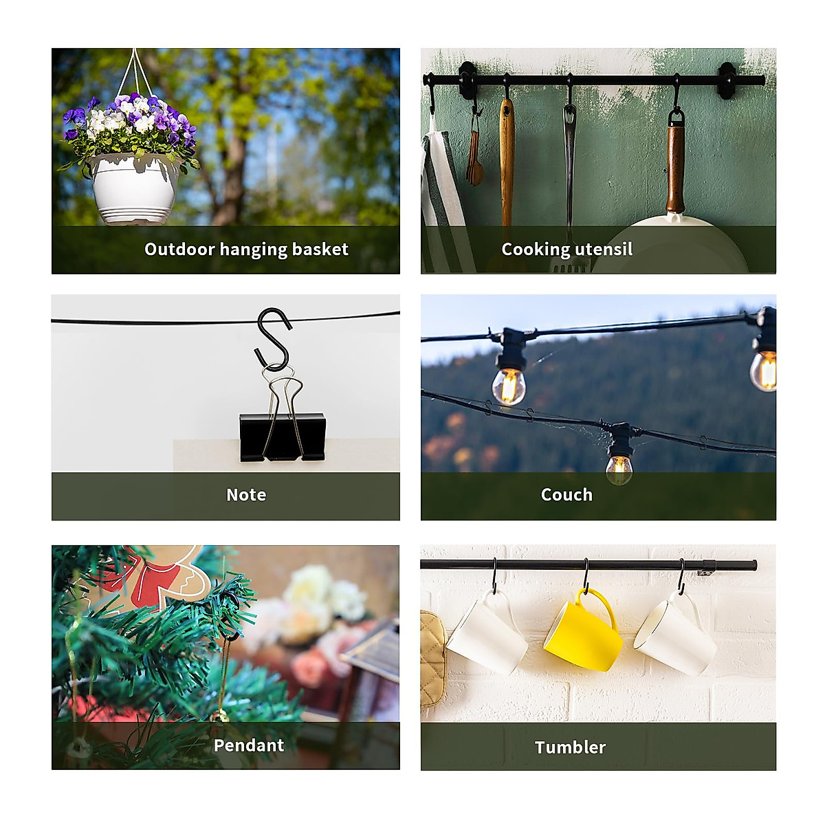 Meprotal 50pcs 1inch S Hooks, Black Mini Ornament Hooks Iron Hooks Hanger Small S Hooks for Hanging Jewelry Kitchenware Plants