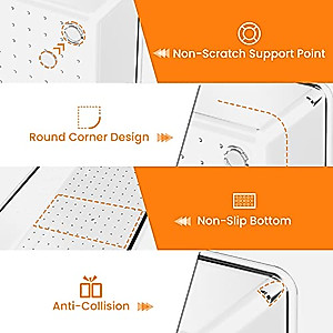 Criusia 6 Pack Large Size Clear Plastic Drawer Organizers, Versatile Acrylic Kitchen Drawer Organizer Stackable Bathroom Drawer Organizer Trays, Storage Bins for Makeup, Bathroom, Kitchen and Office