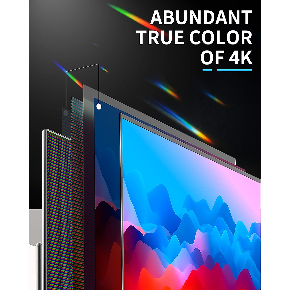 InnoView Portable Monitor 4K Touchscreen - 14 Inch Auto-Rotating FreeSync Touch Screen Monitor, Ultra-Slim Second Screen Frameless Bezel Glass Hd UHD IPS 3840x2160 Dual USB C Laptop Monitor