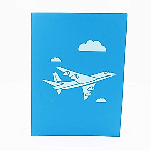 POP CARD EXPRESS Jet Airplane Pop Up Card - Birthday Card, Graduation Card, Congratulations Card, Retirement Card, Work Anniversary Card, Fathers Day (Jet Airplane Pop Up Card)