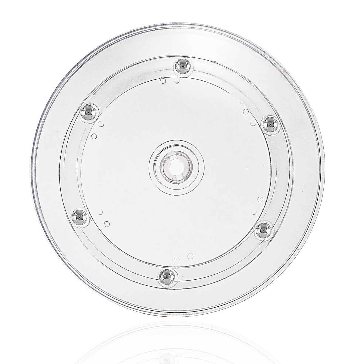 Jersvims 2Pcs 4 Inch Acrylic Turntable Platter, Transparent Turntable Organizer Round Rotating Plate for Kitchen Pantry Cabinet Desk Rack Spice Cake Cookie Decorating