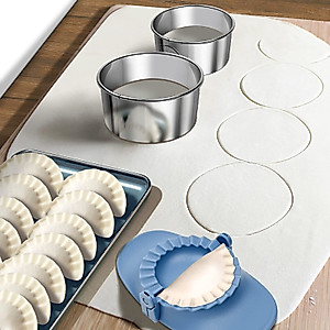Dumpling Maker Press，Empanadas Maker Press，Dumpling Mold Machine-Make Perfect Dumplings Every Time，3Sizes (L/3.7"+M/3.2"+S/2.6")