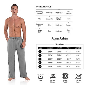 Agnes Urban Men's Joggers Sweatpants Open Bottom Straight Leg Casual Loose Fit Running Athletic Jersey Pants with Pockets Grey