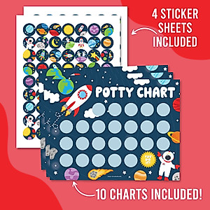 Space Sticker Chart for Kids Potty Training Chart for Toddlers Boys - Potty Chart for Girls with Stickers, Potty Training Sticker Chart for Girls Potty, Potty Chart for Boys with Stickers