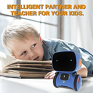 98K Robot Toy for Boys and Girls, Smart Talking Robots Intelligent Partner and Teacher with Voice Control and Touch Sensor, Singing, Dancing, Repeating, Gift Toys for Kids Age 3 and Up