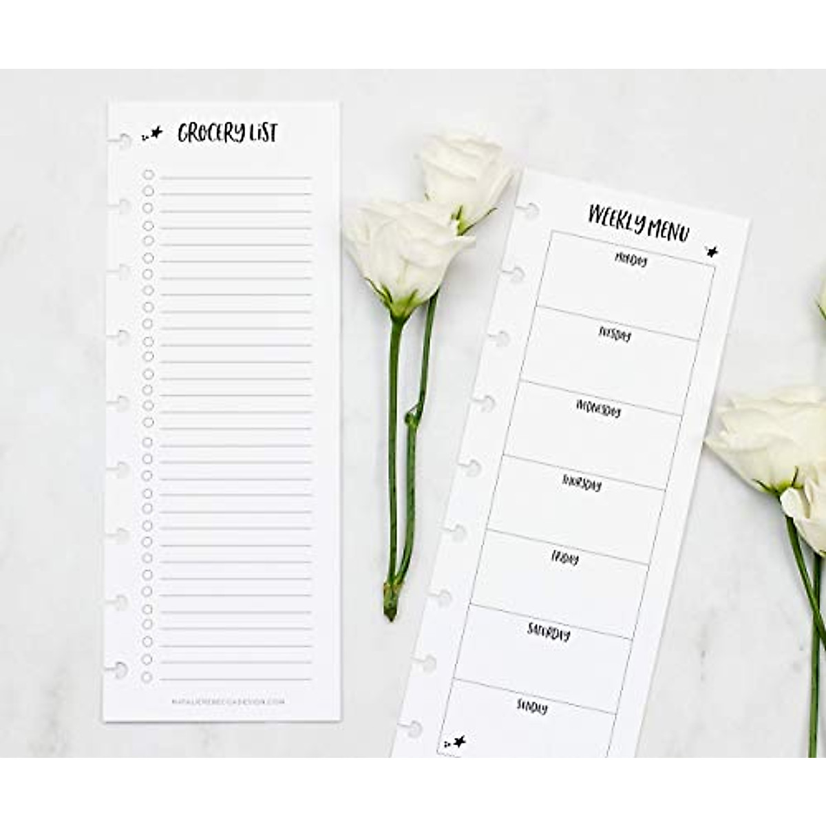 BetterNote Skinny Menu Grocery List Refill for Disc Notebooks, fits the Happy Planner, Levenger Circa, TUL, Staples Arc, InkWell Press, Whimsy (11-Disc, 8.5"x11")