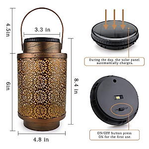 Y YUEGANG Solar Lanterns Outdoor Waterproof, Solar Hanging Lanterns Outdoor for Patio, Solar Lights for Home and Garden Decor Clearance, Solar-Powered Decorative Lanterns, 2 Pack (2021 New Version)