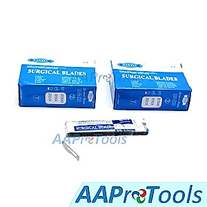 AAProTools 200 Surgi Sterile Scalpel Handle Blades # 24 (2 Free Handle #4)