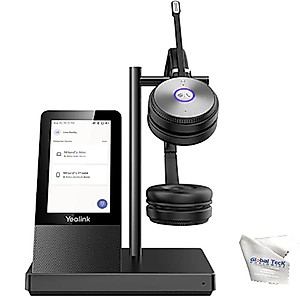 Global Teck Worldwide GTW Yealink WH66 Duo Stereo Teams Certified DECT Headset, Connects to Deskphone, PC/Mac, Softphones - Works with Teams, Zoom, RingCentral, 8x8, Vonage, with Microfiber Included