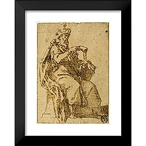 ArtDirect Cesare Nebbia 19x24 Black Modern Framed Art Print Titled Samuel Enthroned