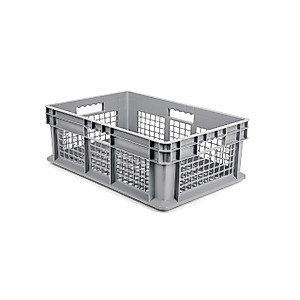 Hudson Exchange 24 x 16 x 8 (2 Pack) Mesh Straight Wall Handled Storage Container Tote, Gray