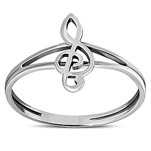 My Daily Styles 925 Sterling Silver Treble Clef Music Womens Ring (9)