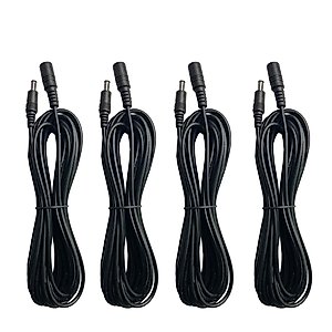Power Extension Cord, 4Pack 10ft DC 12V Power Supply Adapter Extension Cable 2.1mm × 5.5mm Plug for IP Security Cameras, LED Lights Strip, Baby Monitor, DVR, NVR, Router