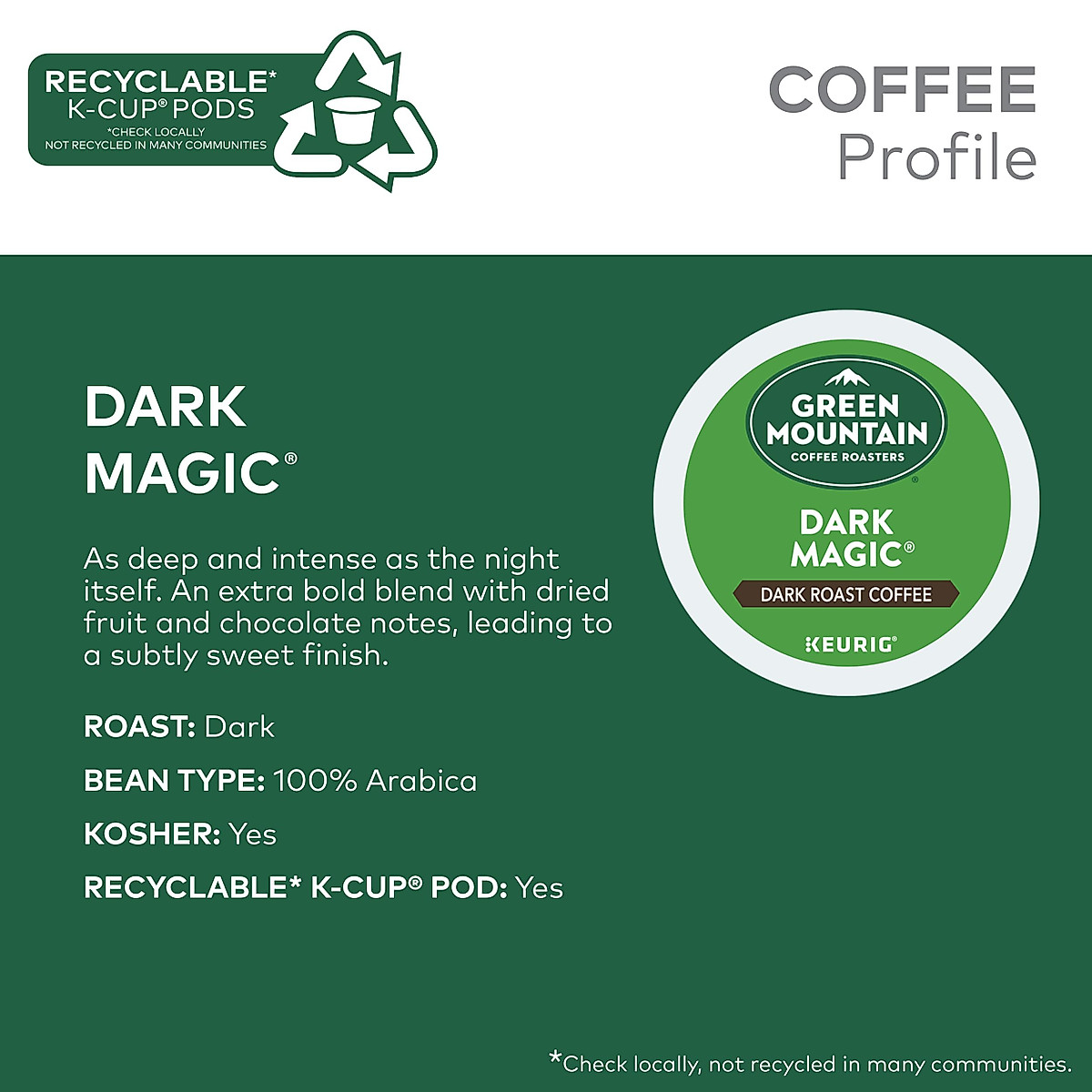 Green Mountain Coffee, Dark Magic (Extra Bold), 120-Count K-Cups for Keurig Brewers