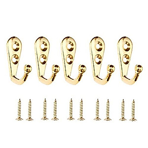 ANYUFEI 5Pcs Wall Hanger Curved Buckle Horn Lock Clasp Hook Zinc Alloy Door Wall Hooks Hanger Black/Gold/Silver/Bronze w/Screws (Size : C)