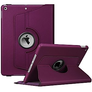 Fintie Rotating Case for iPad 9th Generation (2021) / 8th Generation (2020) / 7th Gen (2019) 10.2 Inch - 360 Degree Rotating Stand Cover with Pencil Holder, Auto Wake Sleep, Purple