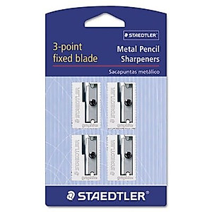 Staedtler 428748 Staedtler Manual Pencil Sharpeners Silver 4/Pack (51010BK402NA)