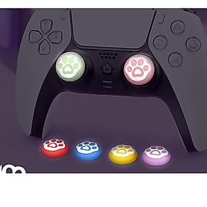 Analog Stick Joystick Rubber Silicone Cap Thumbstick Thumb Grip Cover Case Skin Joystick Grips for PS4 PS3 Xbox One Xbox 360 Controller (A# Pink-Blue)