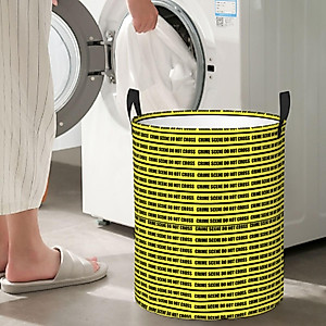 Crime Scene Laundry Hamper Basket with Handles For Bathroom Laundry Storage Bedroom