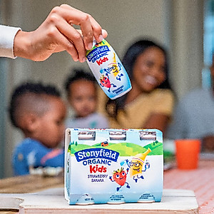 Stonyfield Organic Lowfat Yogurt Smoothies, Strawberry Banana, 3.1 oz., 6 Ct