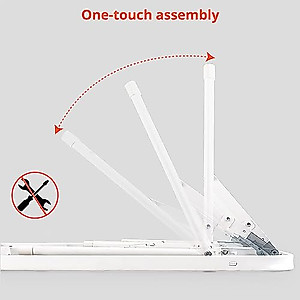Naomi Home White Full Size Bed Frame with No Box Spring Needed - Sturdy Metal Platform Bedframe for Supportive Sleep