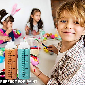 Squeeze Bottles, 8 Pack of 16 oz Condiment Squeeze Bottles, Plastic Squeeze Squirt Bottle with Red Cap - for Ketchup, Sauces, Icing, Cookie Decorating, Crafts, Liquids