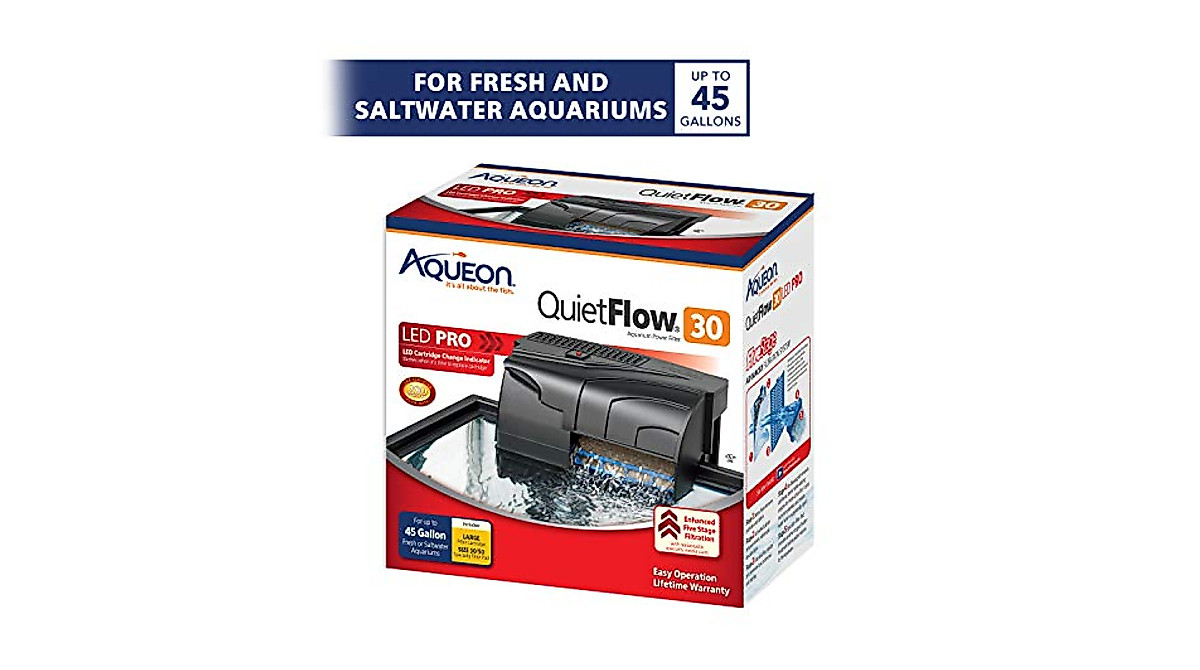 Aqueon QuietFlow 30 LED PRO Aquarium Filter for Up to 45 Gallons