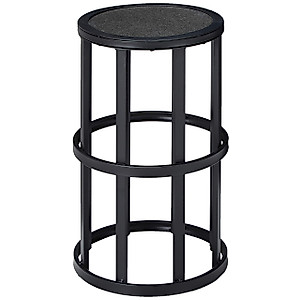 Christopher Knight Home Truda Outdoor 11 Inch Grey Finish Ceramic Tile Side Table, Black Metal