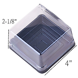 Cake Box - 50 sets 4 Inch X 2-1/8 Inch Clear Plastic Mini Cake Box - Feast Cupcake Box - Muffin Box Biscuit Box Flat Top Box Bakery Cake Shop Sale Use