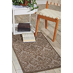 Nourison Damask Vintage Grey 8' x 10' Area -Rug, Easy -Cleaning, Non Shedding, Bed Room, Living Room, Dining Room, Kitchen (8x10)