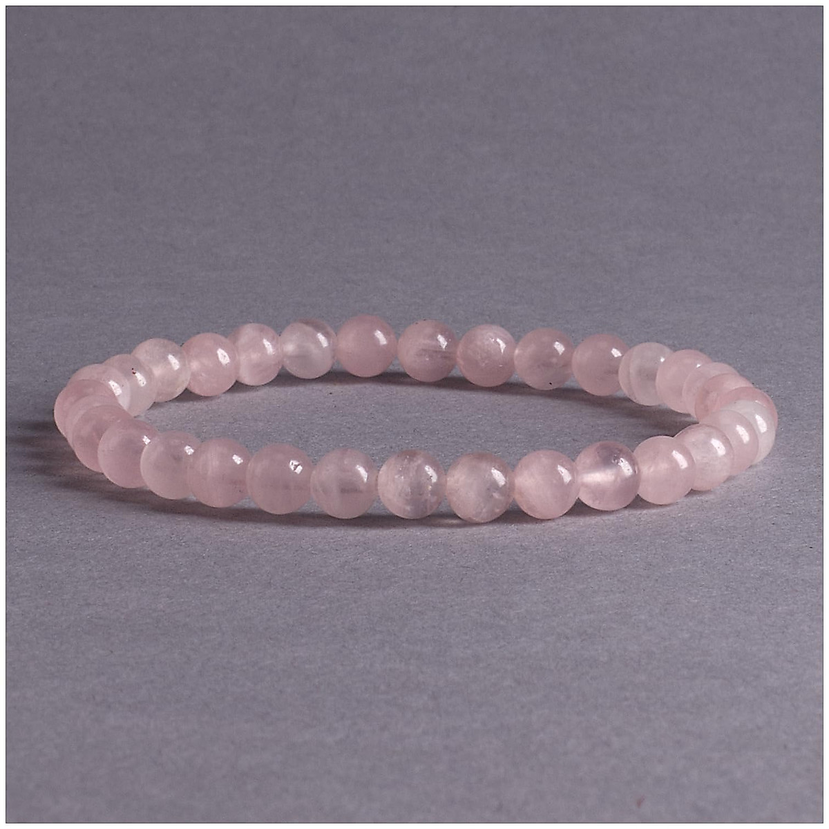 Cherry Tree Collection - Small, Medium, Large Sizes - Gemstone Beaded Bracelets For Women and Men - 6mm Round Beads (Madagascar Rose Quartz - Small)