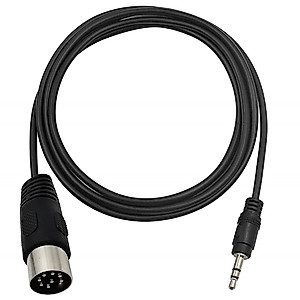 Seadream Large Din 8 Pin to DC3.5mm Cable ; 8 Pin Din Male Plug to 3.5mm Male Audio Adapter Cable for Musical Instrument Audio Equipment (5FT)