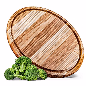 B.Brown Wood Round Cutting Board 13.5 inches Medium Cutting Board