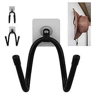 Cowboy Hat Rack , Hat Holder , Hat Organizer, Hat Wall Mount display , Hat bracket Hook, Hat Hangers, - No drilling, No installation tool required , Stick-On, Strong Self-adhesive（hold up to 15 Lb.）