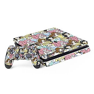 Skinit Decal Gaming Skin Compatible with PS4 Slim Bundle - Officially Licensed Disney Princess Disney Princesses Pattern Design