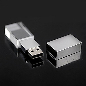 Laak 16GB New Crystal Transparent Rectangle Genuine USB Flash Drive 3.0 Wedding Gift Pendrive,Silver
