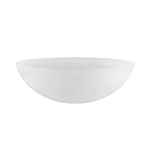 Aspen Creative 23519-11, Alabaster Replacement Glass Shade for Medium Base Socket Torchiere Lamp, Swag Lamp and Pendant & Island Fixture, 11-7/8" Diameter x 4" Height