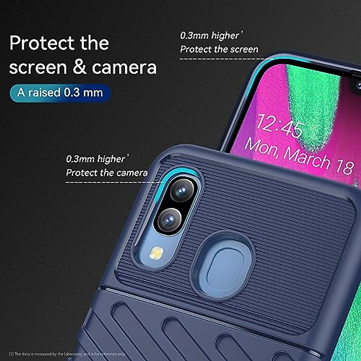 Phone case for Samsung Galaxy A40,Refined Carbon Fiber.Anti-Fall,Anti-Fingerprint.360°Full Protection case Blue