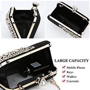 UBORSE Women Clutch Bag Rhinestone Bling Sequin Evening Bags Vintage Crystal Beaded Wedding Cocktail Party Purse