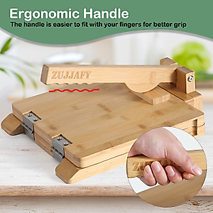 ZUJJAFY Bamboo Tortilla Press 10 Inch Square Tortilla Maker with 50pcs Parchment Paper, Mexican Tortillera Presser Homemade Tortillas Pataconera Dough Press