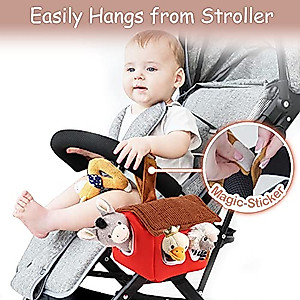 iPlay, iLearn Plush Baby Rattle Toys, Newborn Soft Barn Farm Stuffed Animal Set, Infant Hand Sensory Development, Girls Boys Stuff, Easter Birthday Shower Gift Basket Stuffer 3 6 9 12 Month 1 Year Old