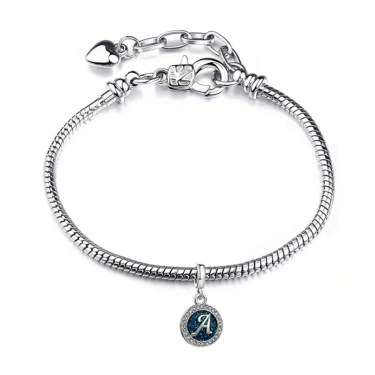 Chili Jewelry Sparkling Blue Letter C Charm Personalized Initial Name Jewelry Compatible With Pandora Charms Bracelets